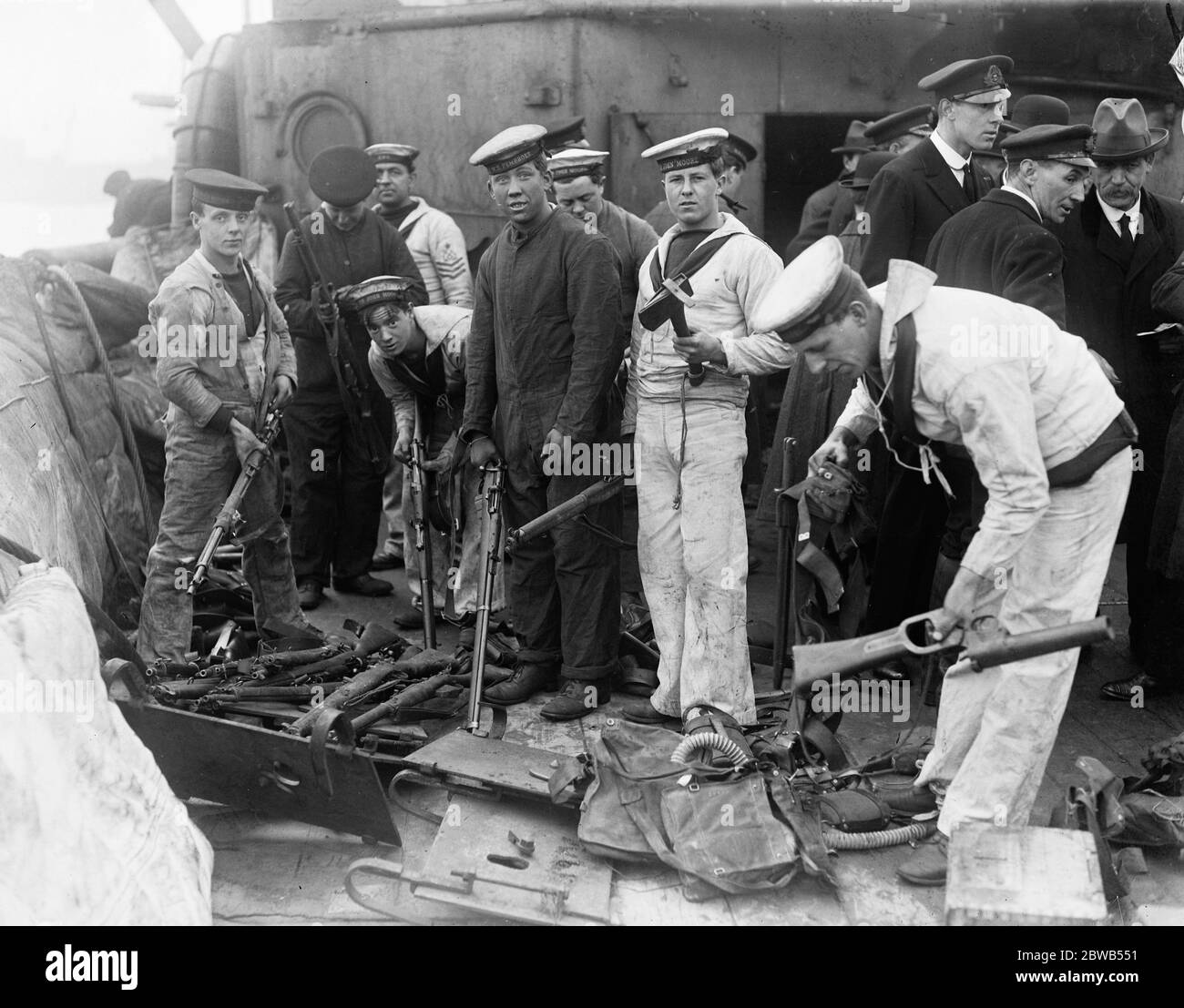 The Great Naval raid on Zeebrugge Crewmen aboard HMS Vindictive a ...