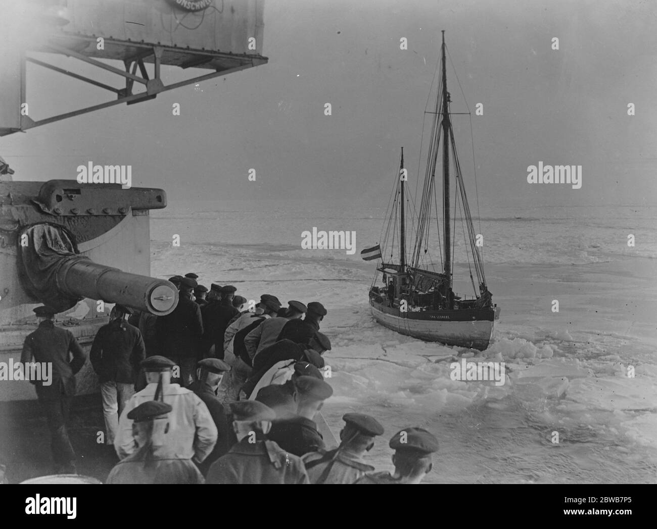 Battleship as ice breaker . Over 40 ships freed in the frozen Baltic ...