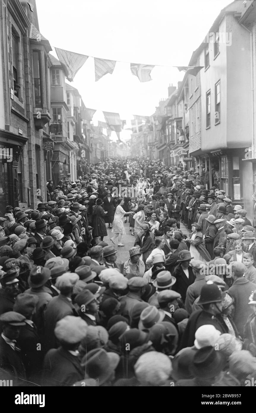 Cornish folk dance at Helston northern end of the Lizard Peninsula ...