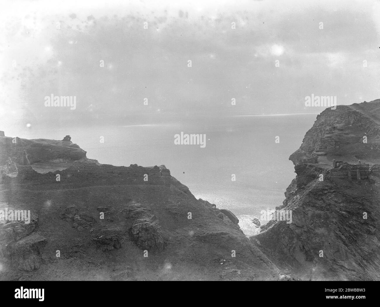 Tintagel and Tintagel Castle ( King Arthurs Castle ) , Cornwall Stock ...