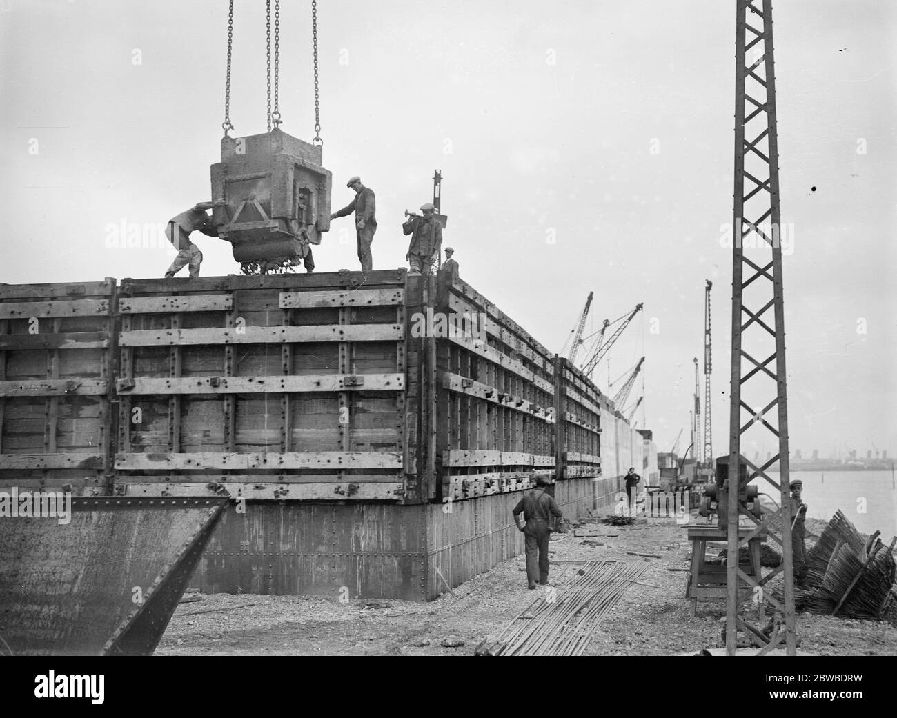 Work is proceeding apace on the Southern Railways graving dock . To be ...