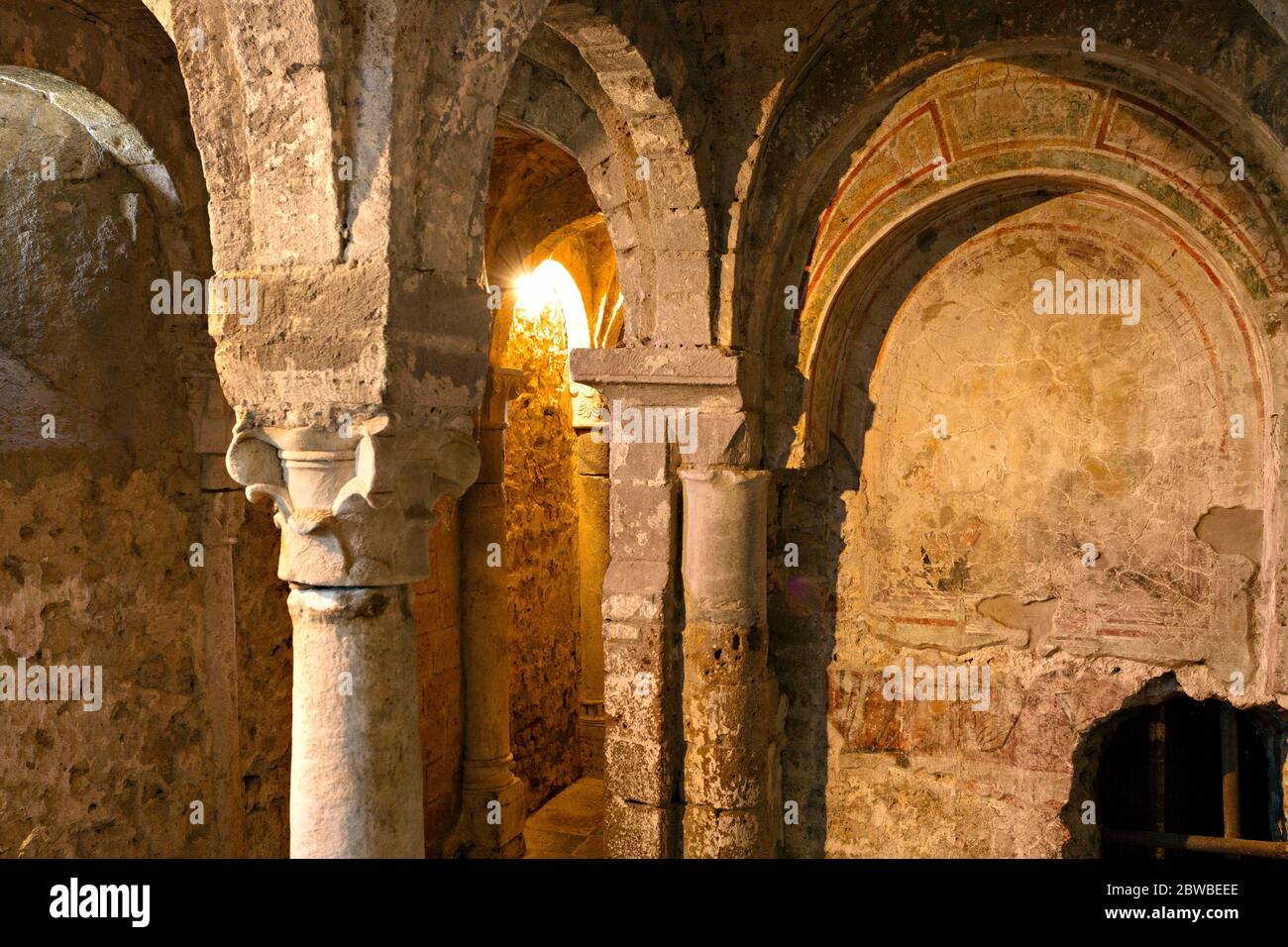 Romanesque crypt Basilica di San Pietro, Tuscania, Province of Viterbo ...