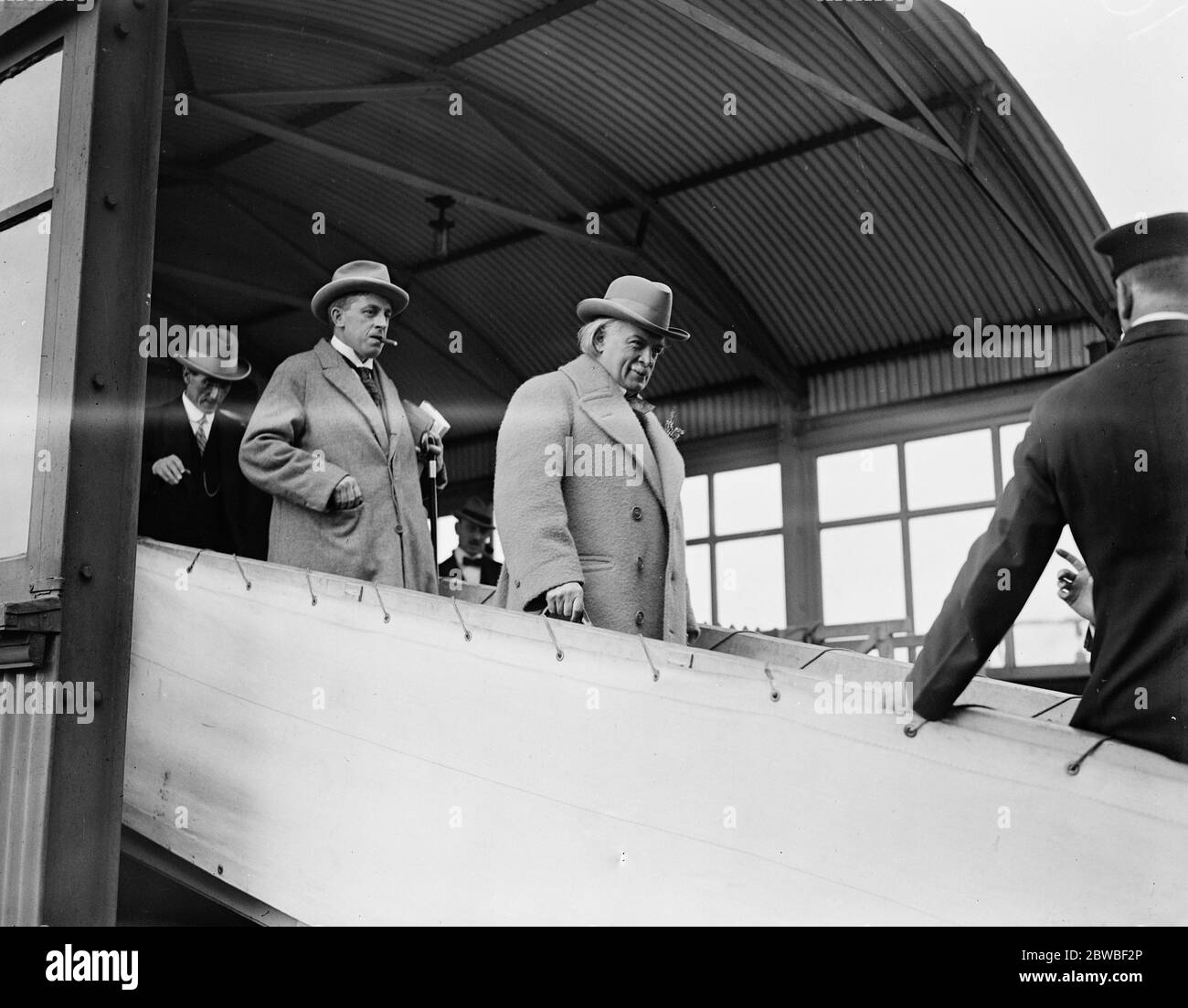 Mr Lloyd George leaves for America Mr Lloyd George boarding the SS ...