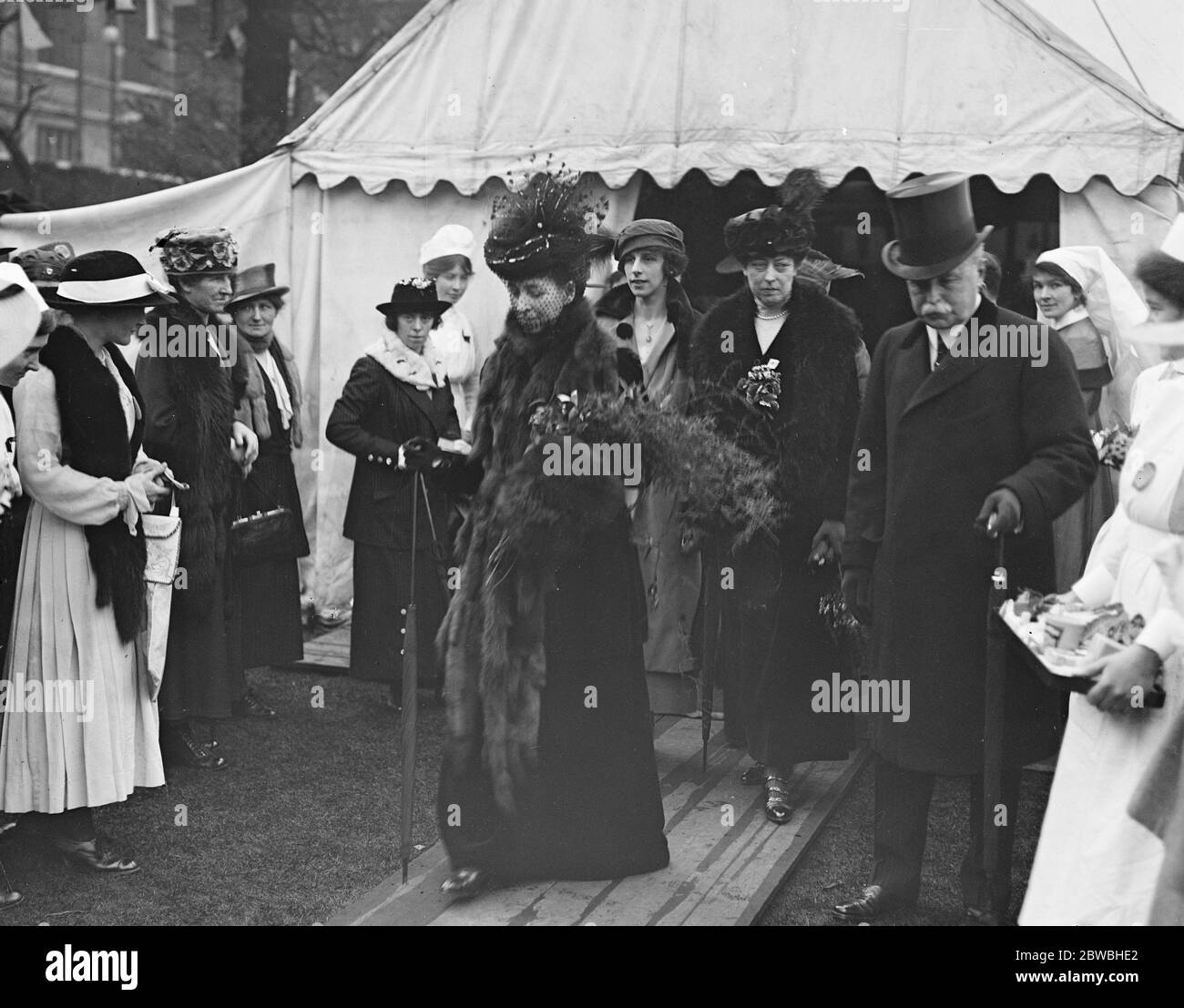 Queen Alexandra at nurses bazaar and fete at Devonshire house 1 May ...