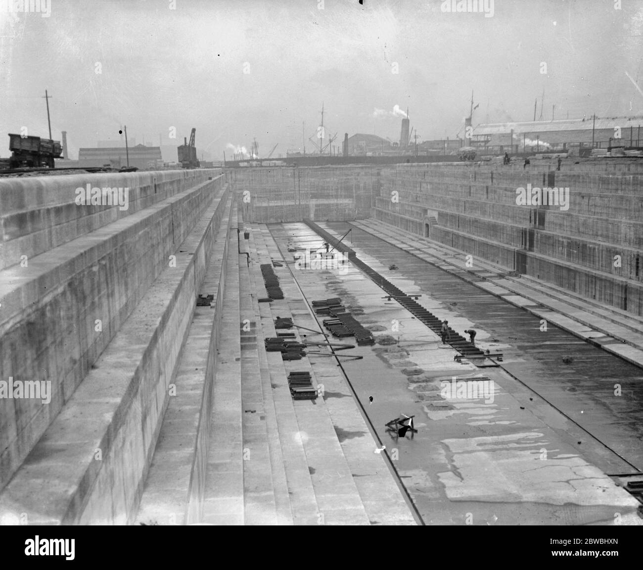 Londons new dock in the course of construction near North Woolwich , 2 ...