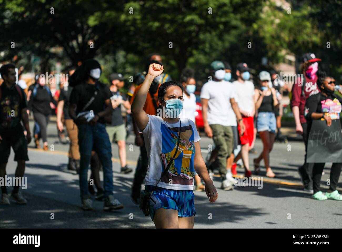Washington, DC / USA - May 30, 2020: Crowds gather in the United States ...