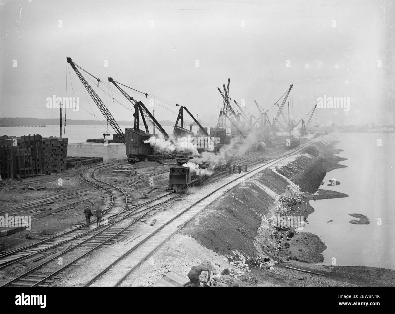 Work is proceeding apace on the Southern Railways graving dock . To be ...