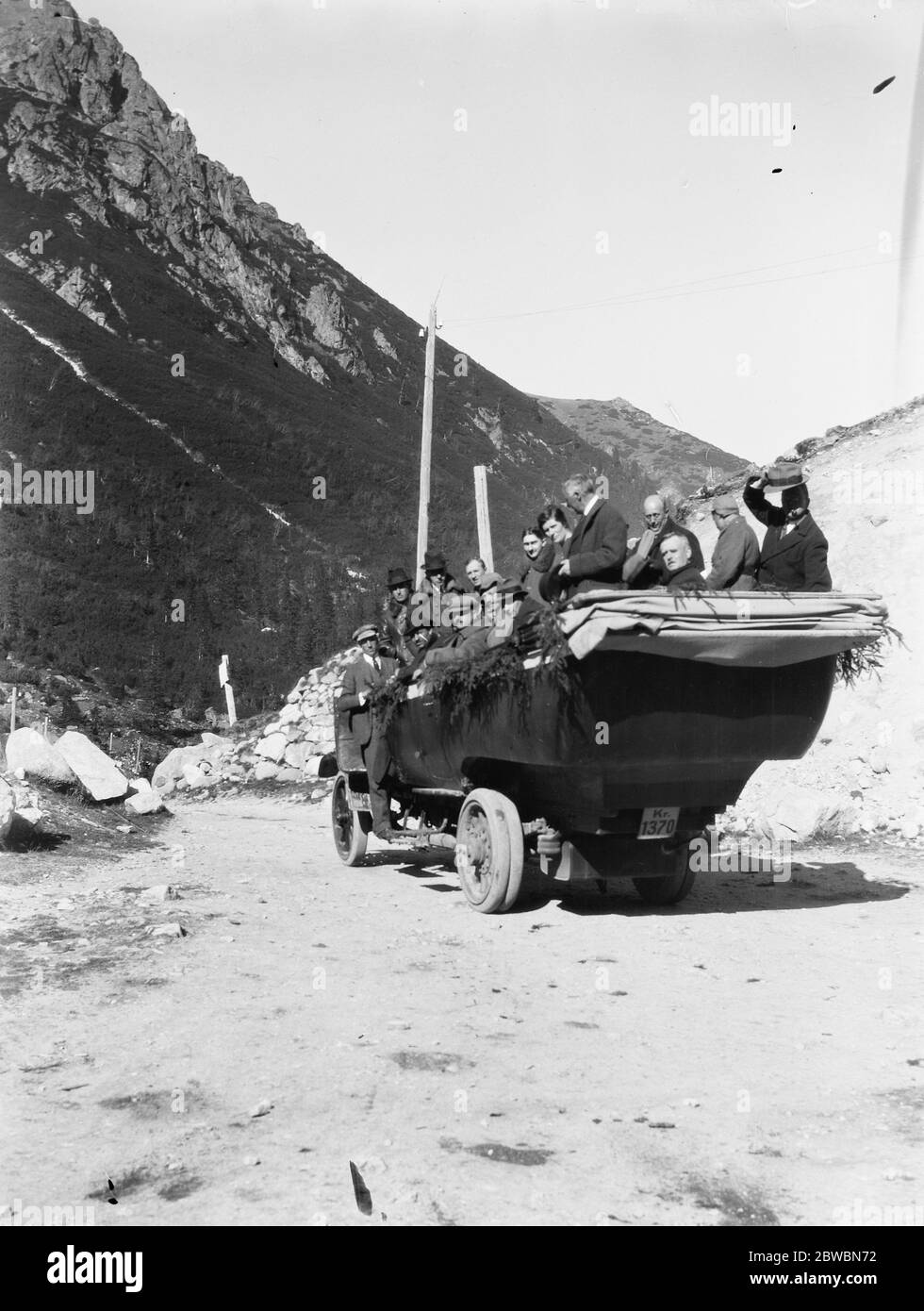 Tatra mountains . A charabanc trip through the Tatra mountain passes on ...