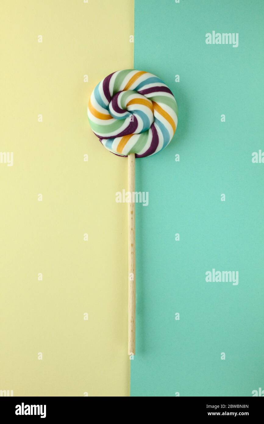 Art composition, design food - colorful candy isolated on bicolored ...