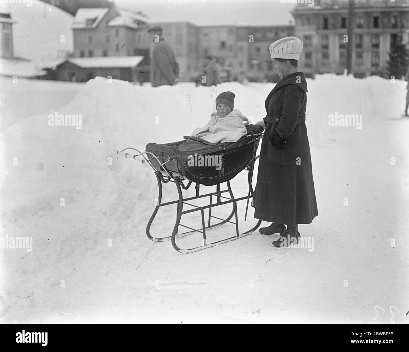 Winter scenes at Murren , Switzerland 1920 Stock Photo - Alamy