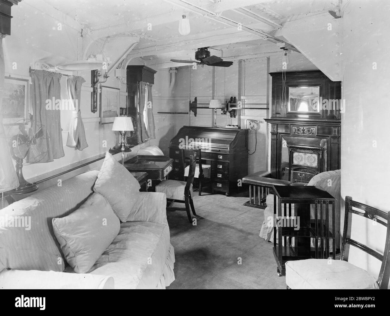 Prince of Wales 's tour . Royal apartments on HMS Repulse . The Prince ...