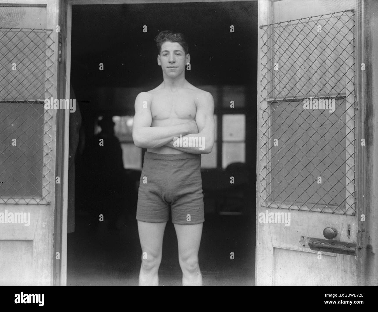 Len Harvey , ready to fight for the British welterweight title. He was ...