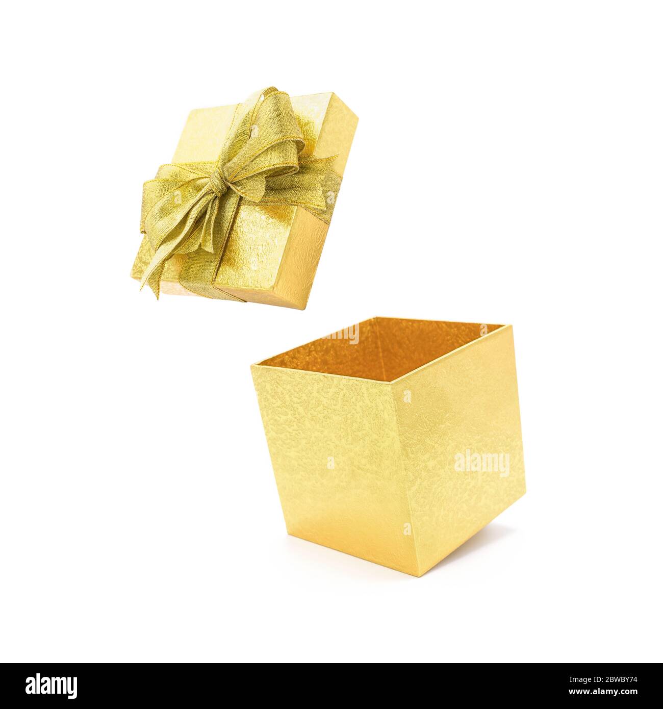Yellow love open gift box hi-res stock photography and images - Alamy