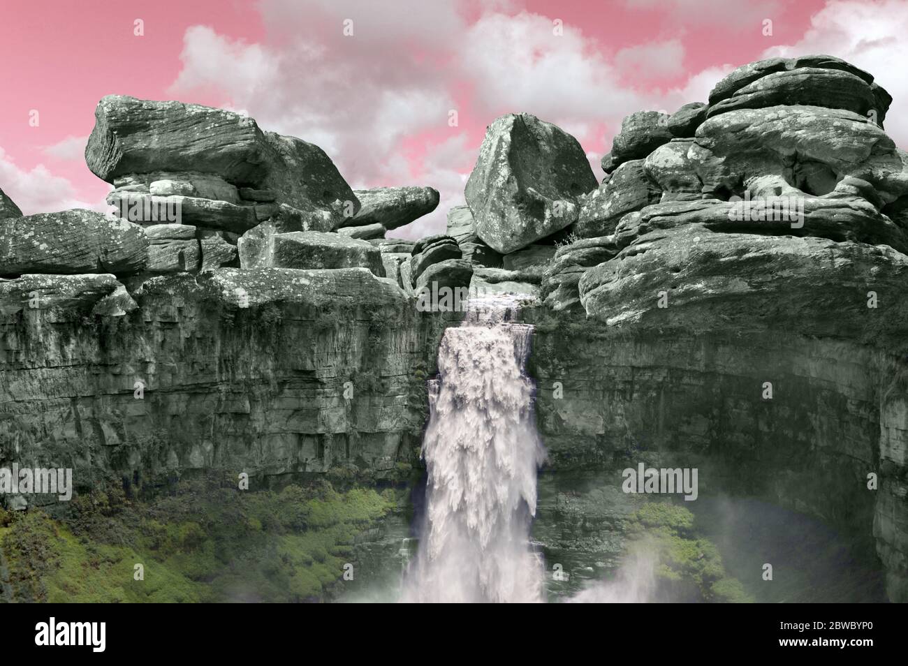 Foreboding river and waterfall hi-res stock photography and images - Alamy