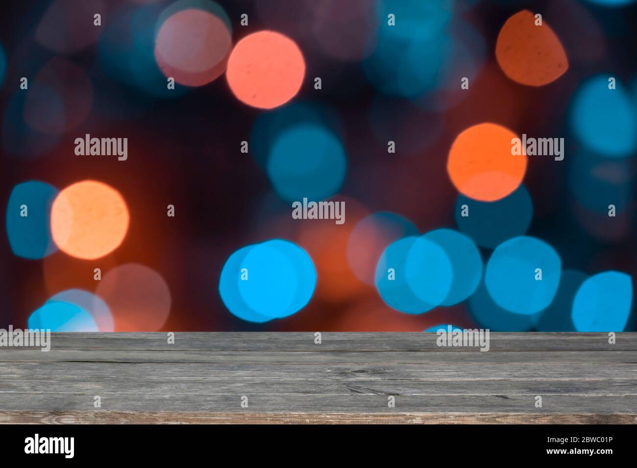 Wood table on blurred backgrounds Stock Photo - Alamy
