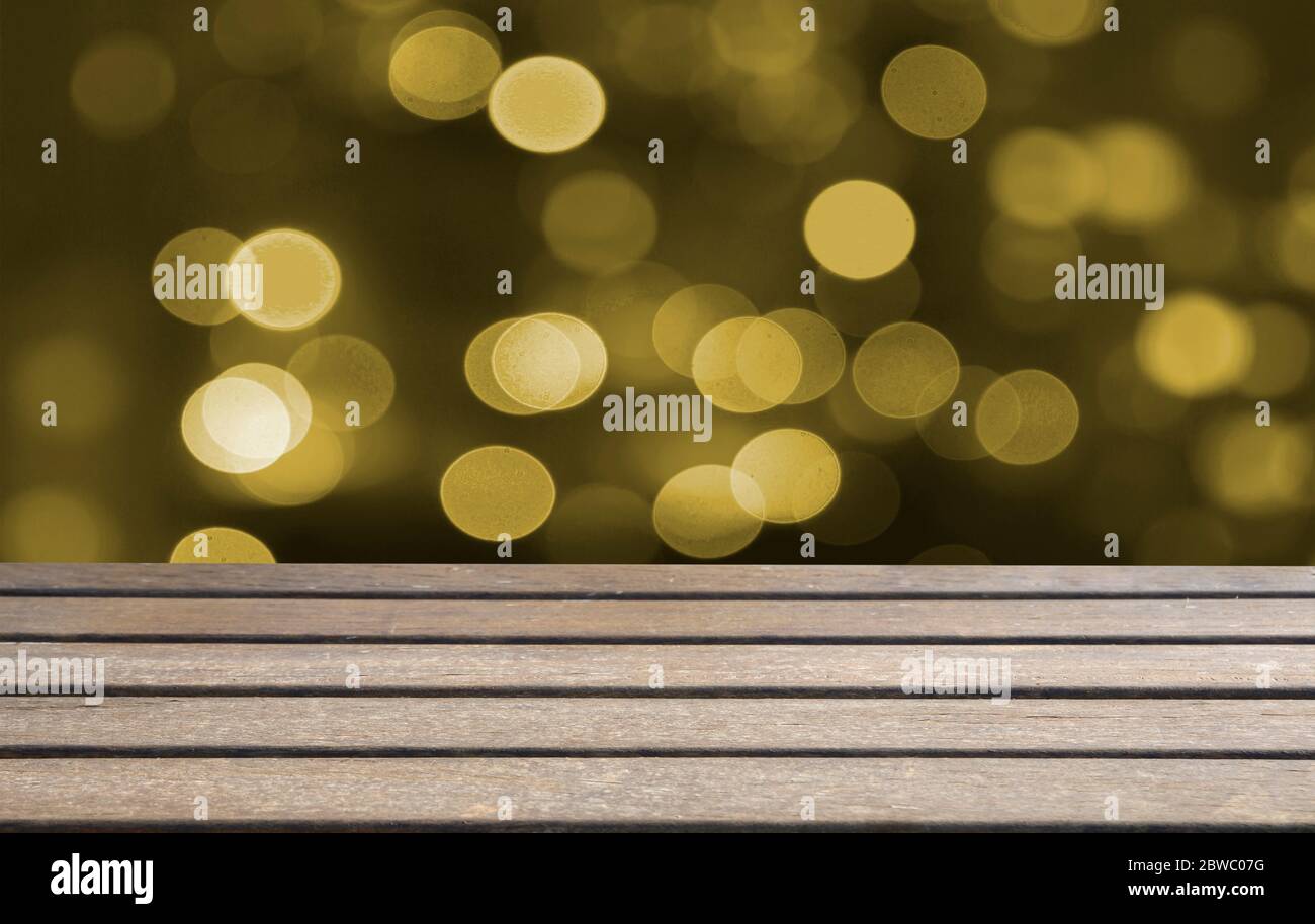 Wood table on blurred backgrounds Stock Photo - Alamy