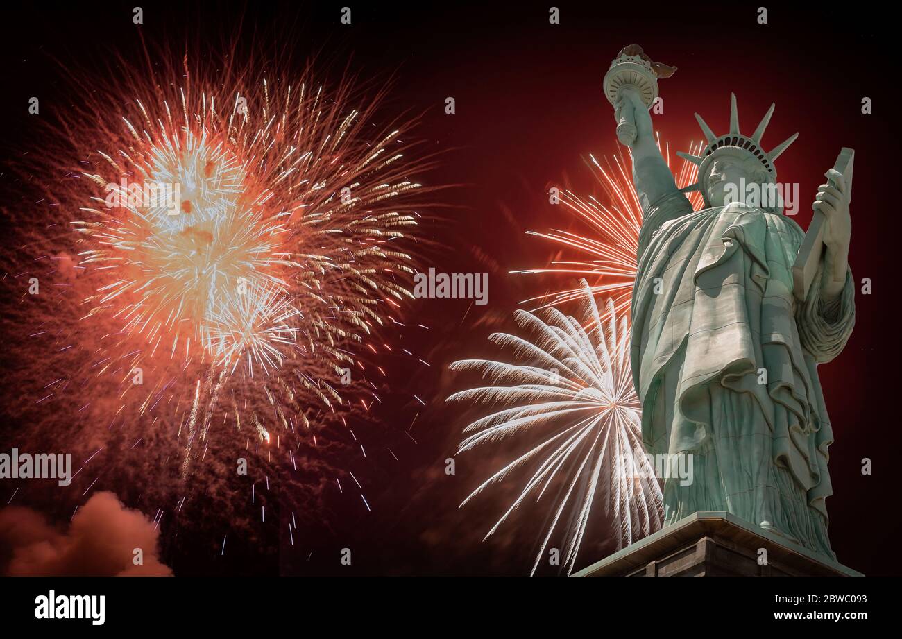 4th of July independence day with United States of America fireworks of ...