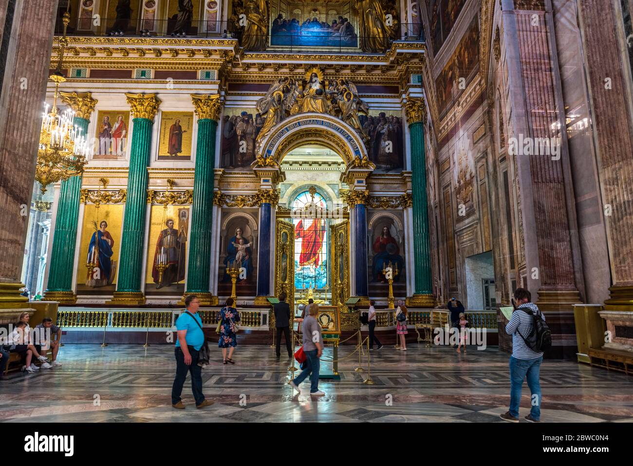 Interiors of Saint Isaac’s Cathedral (or Isaakievskiy Sobor), one of ...