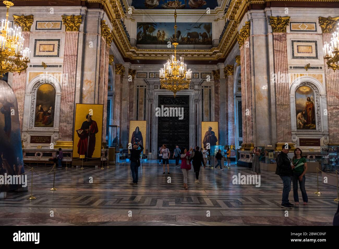Interiors of Saint Isaac’s Cathedral (or Isaakievskiy Sobor), one of ...