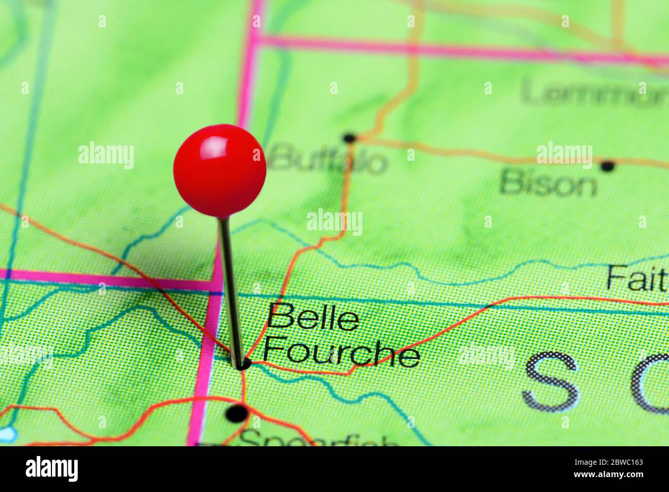 Belle fourche on a map hi-res stock photography and images - Alamy