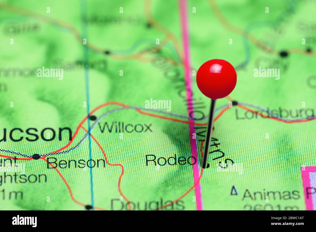 Rodeo pinned on a map of New Mexico, USA Stock Photo - Alamy