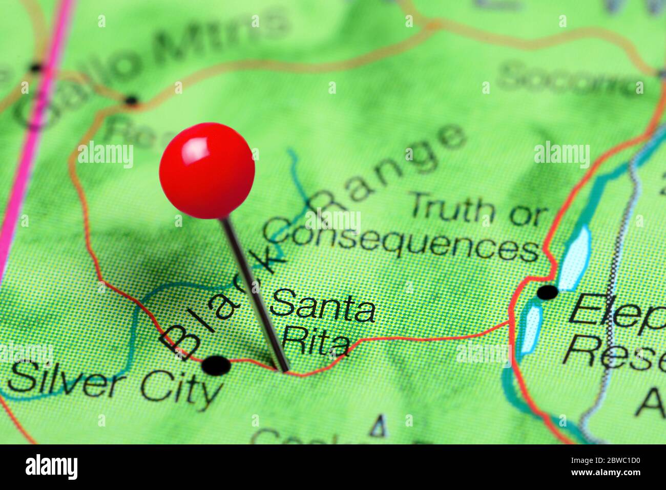 Santa Rita pinned on a map of New Mexico, USA Stock Photo - Alamy