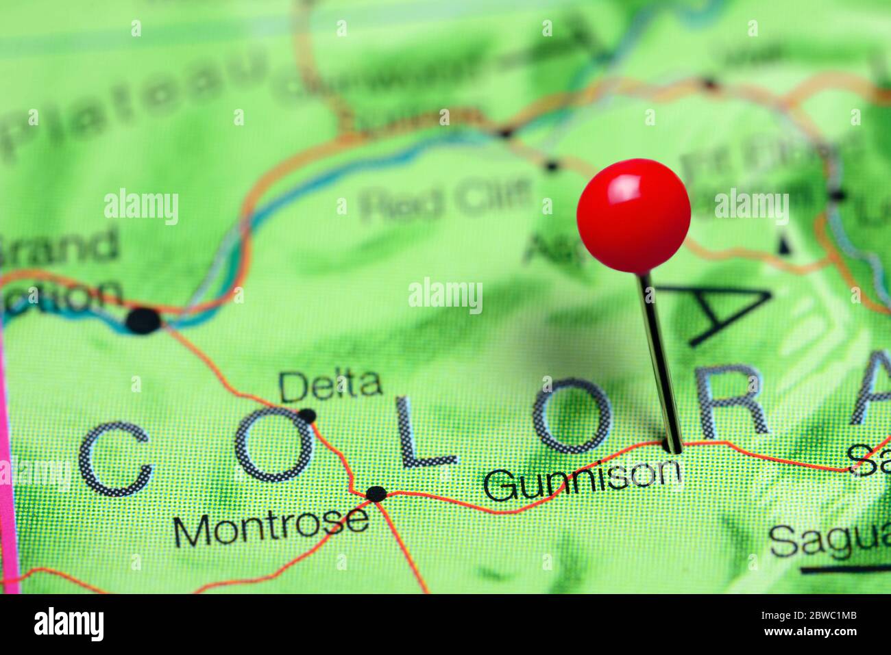 Gunnison map hi-res stock photography and images - Alamy