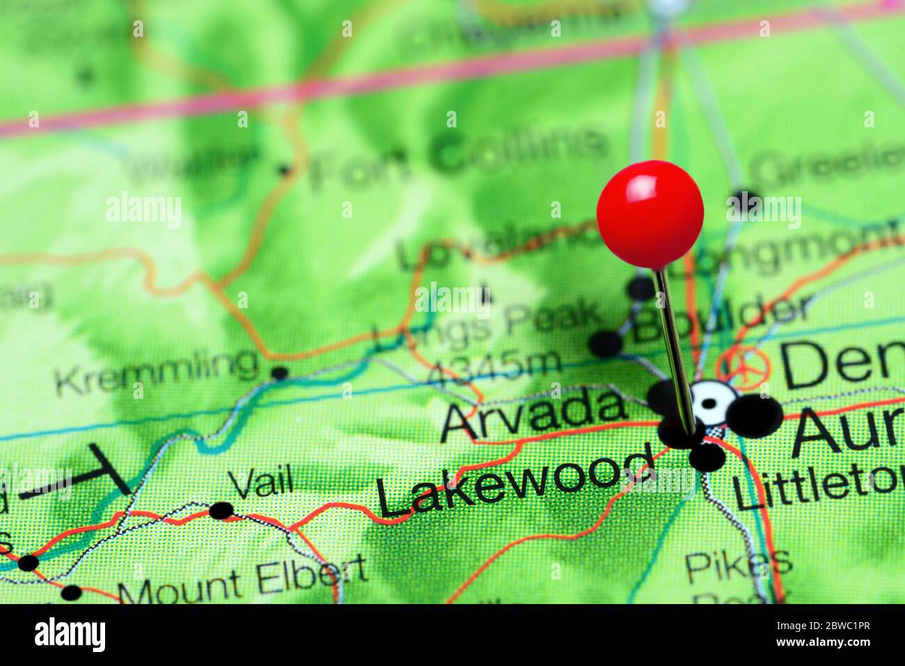 Lakewood map hi-res stock photography and images - Alamy