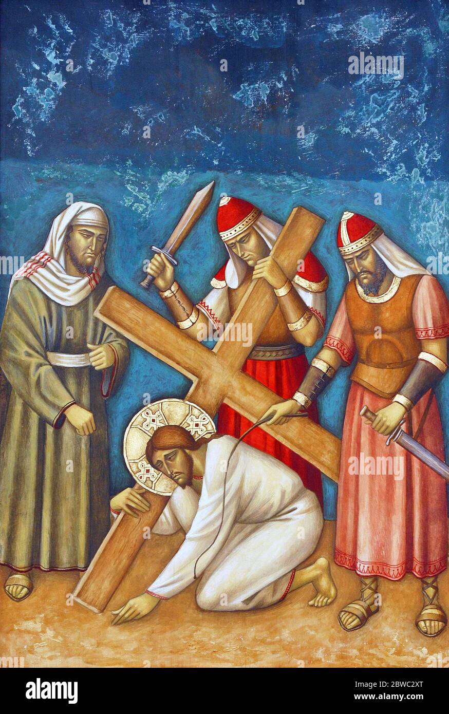 3rd Stations of the Cross, Jesus falls the first time, parish church ...