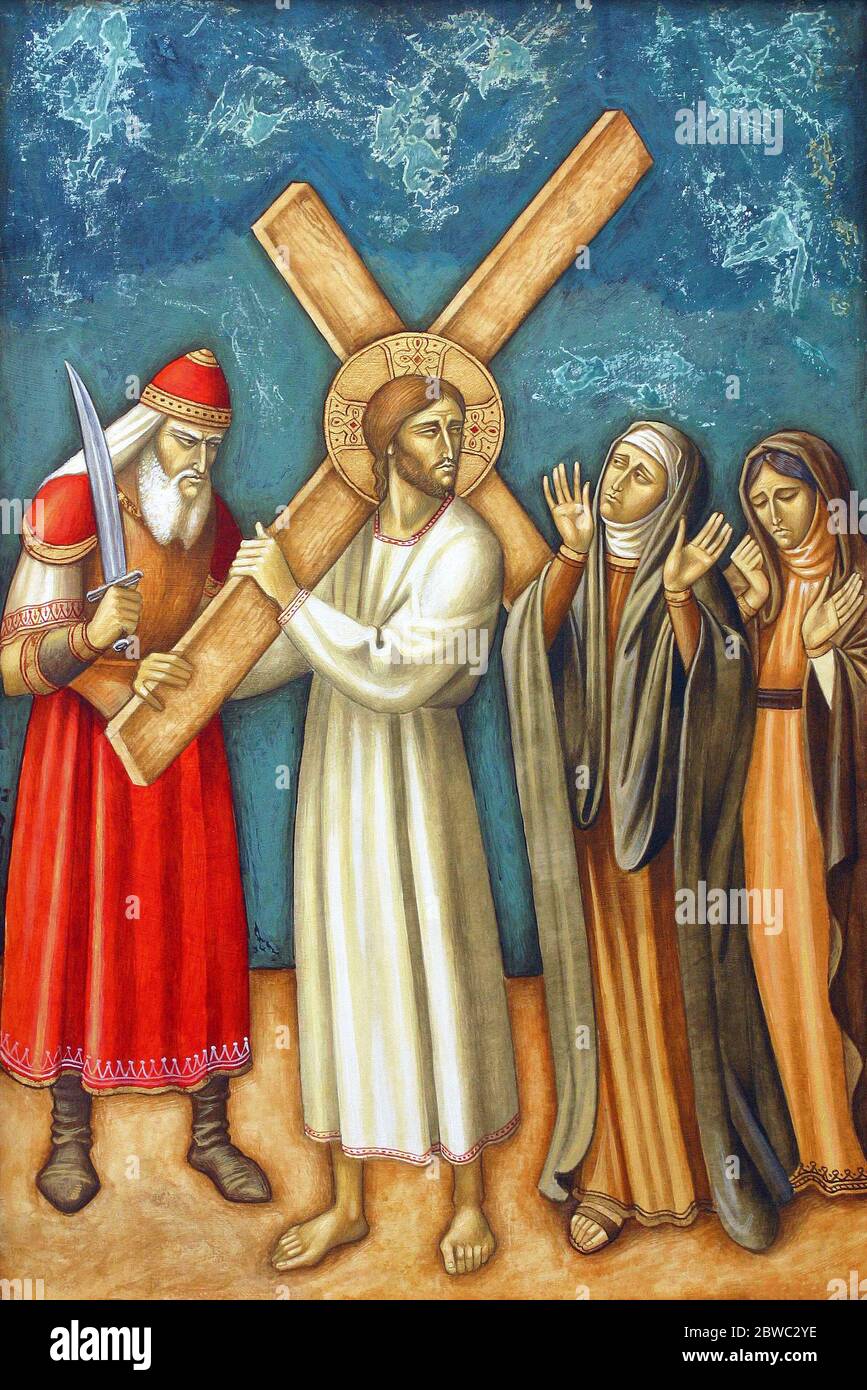 Jesus meets the daughters of jerusalem hi-res stock photography and ...