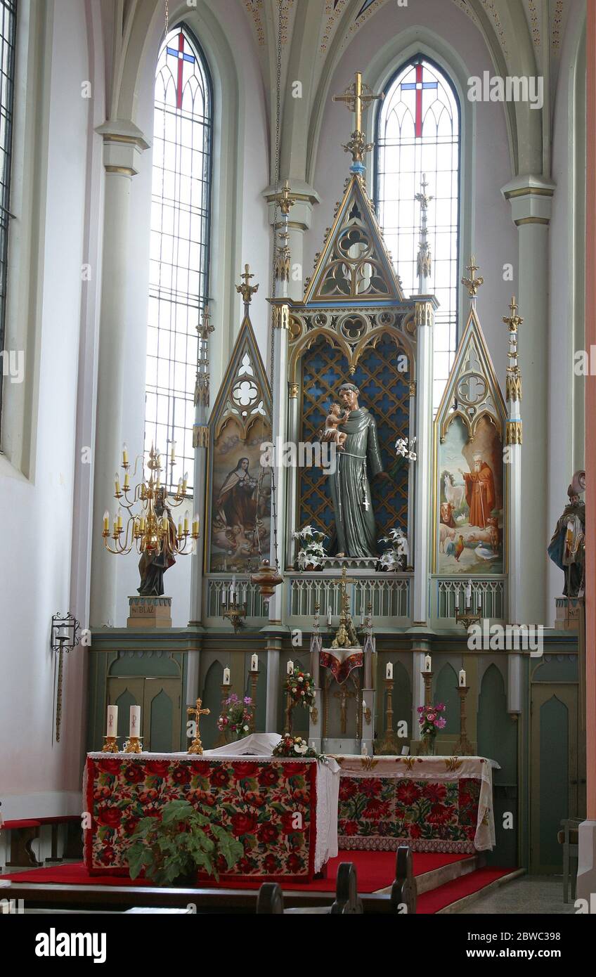 High altar in the parish church of St. Anthony of Padua in Voloder ...