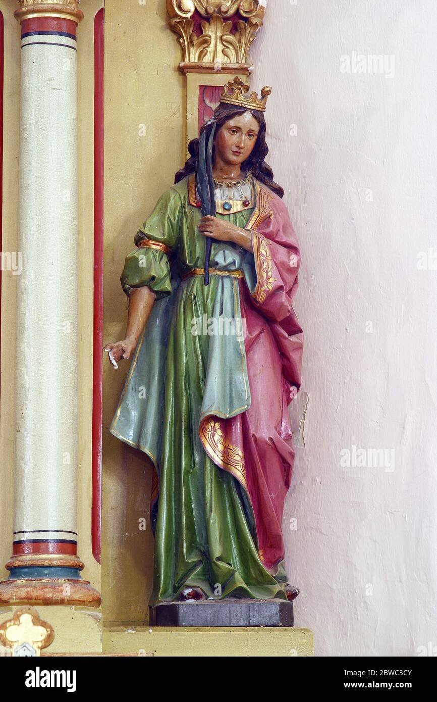 St. Catherine of Alexandria, statue on the altar of St. Barbara in the ...