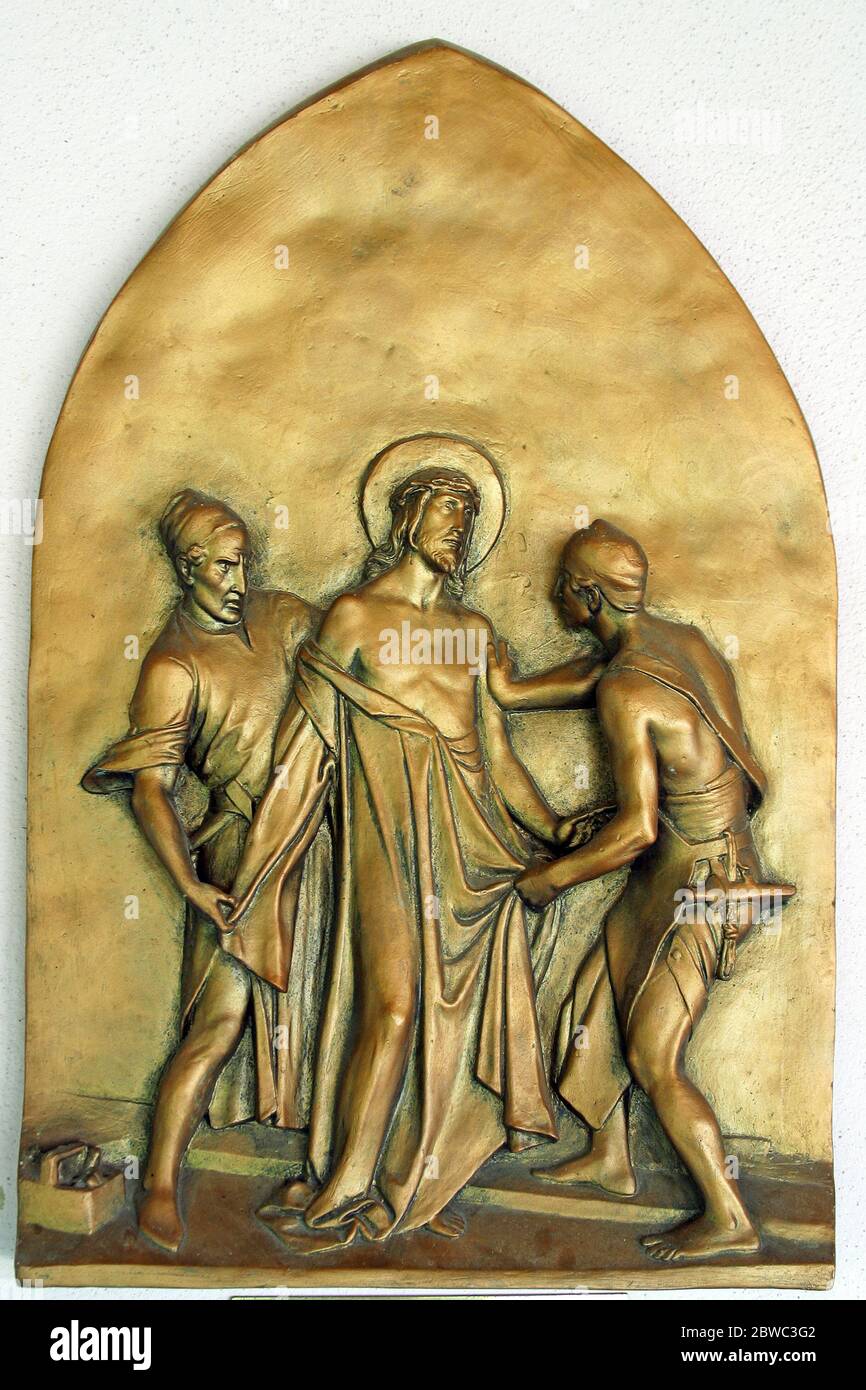 10th Stations of the Cross, Jesus is stripped of His garments, parish ...