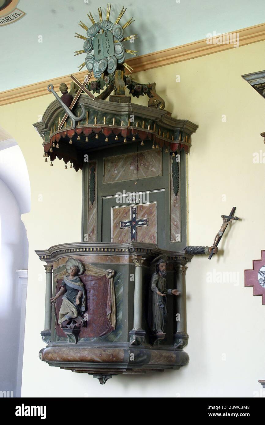 Pulpit in the parish church of St. Catherine of Alexandria in Zagorska ...