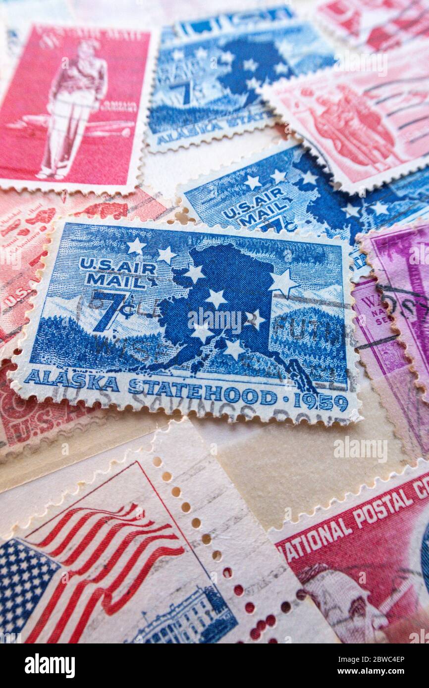 Vintage United States Postage Stamps Stock Photo - Alamy