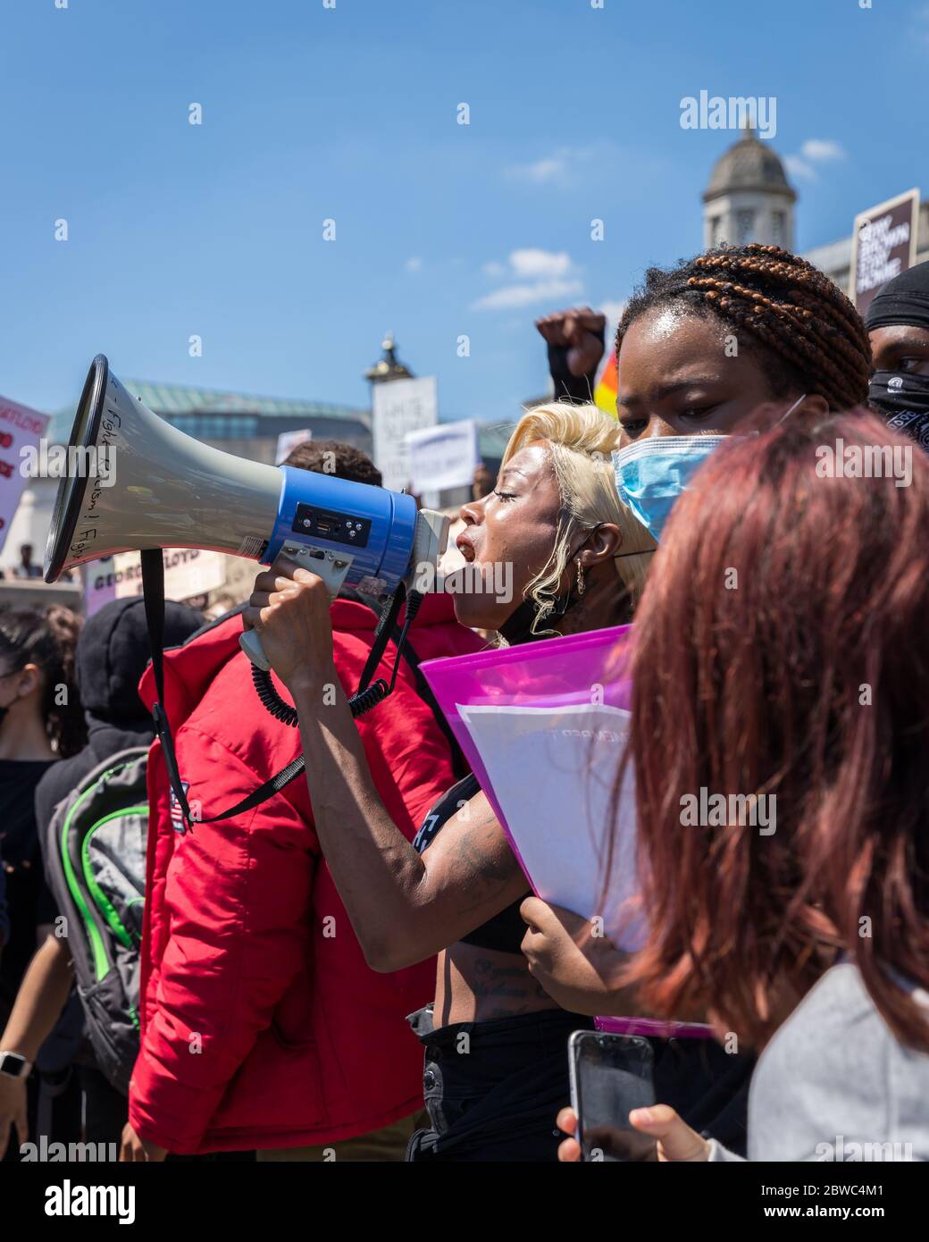 Imarn Ayton speaking at the #BlackLivesMatter solidarity protest in ...