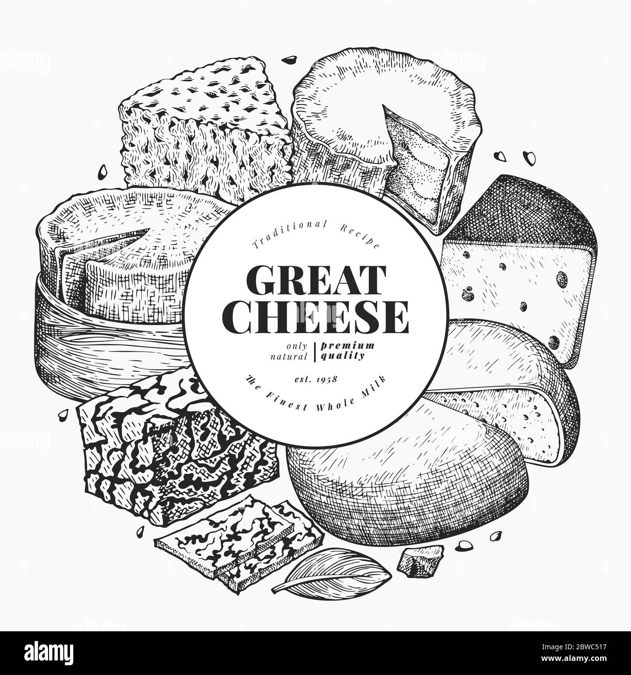 Vintage Cheese Illustration