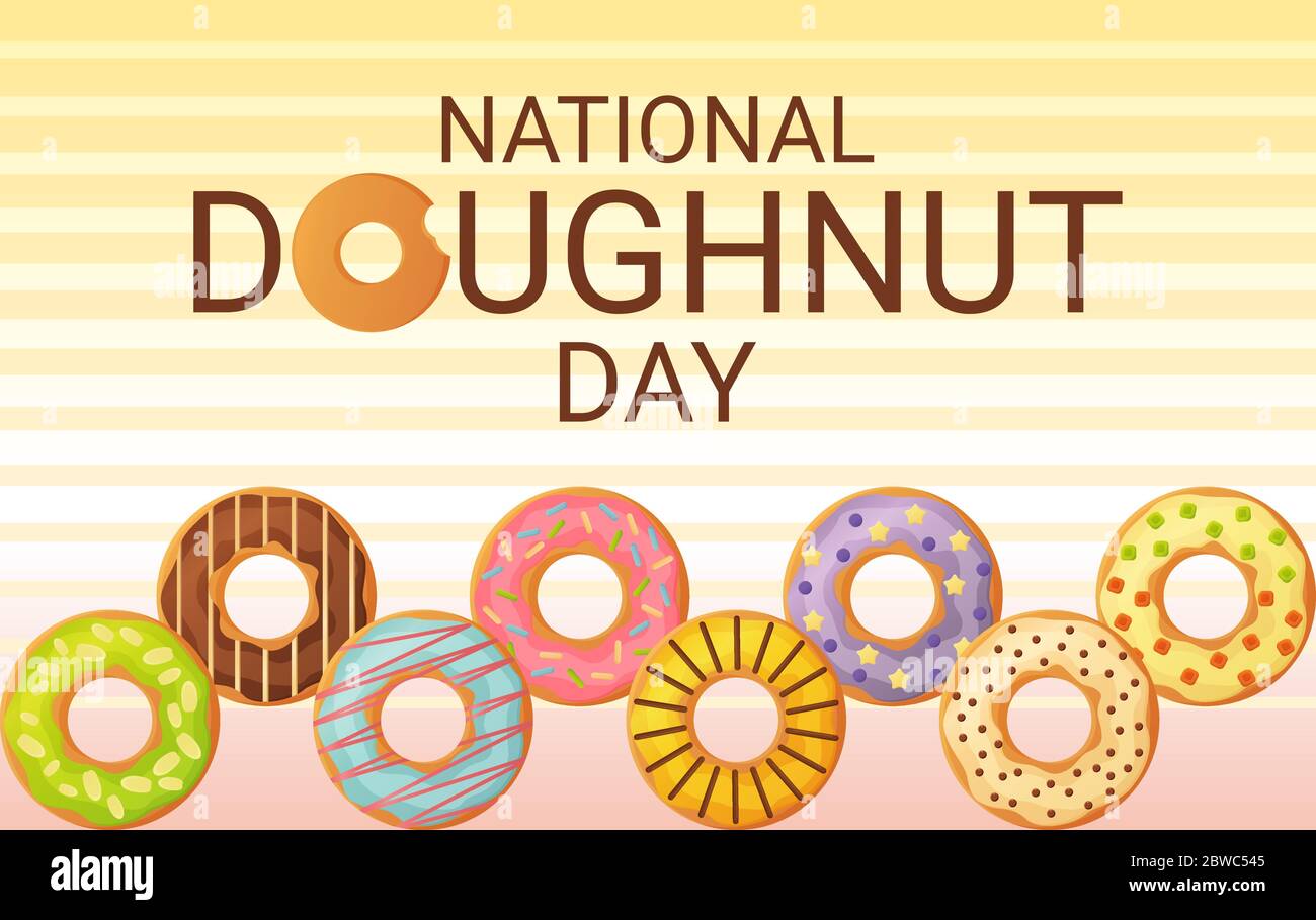 National Donut Day banner. 5th june. Can be used for web. Stock vector ...