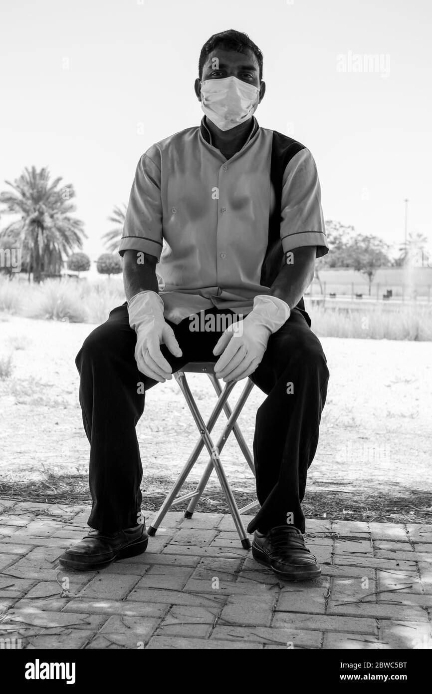 Professional gardener in uniform Black and White Stock Photos & Images ...