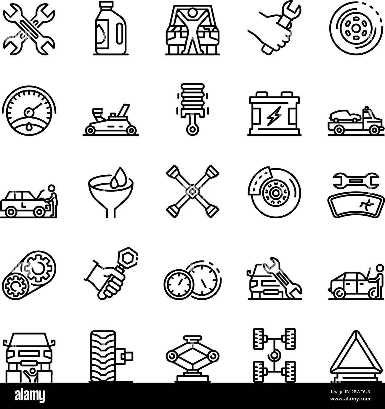 Auto mechanic icons set, outline style Stock Vector Image & Art - Alamy