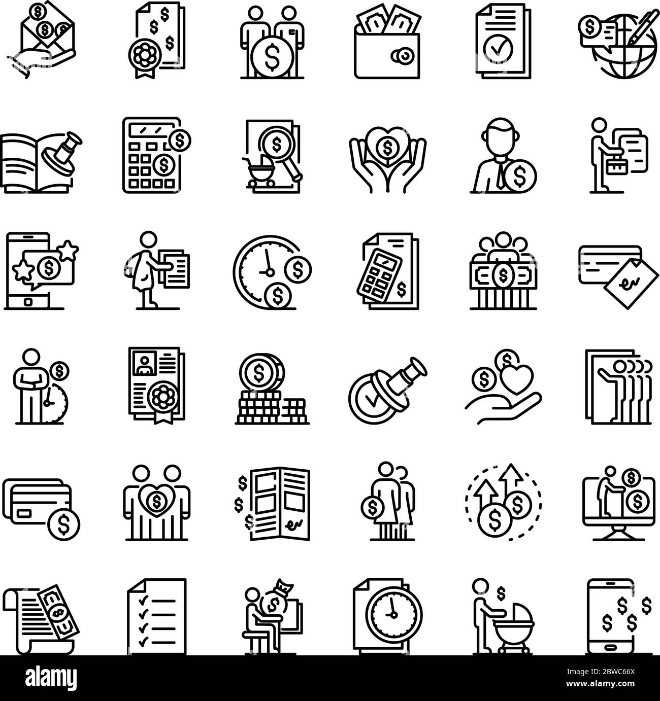 Allowance icons set, outline style Stock Vector Image & Art - Alamy