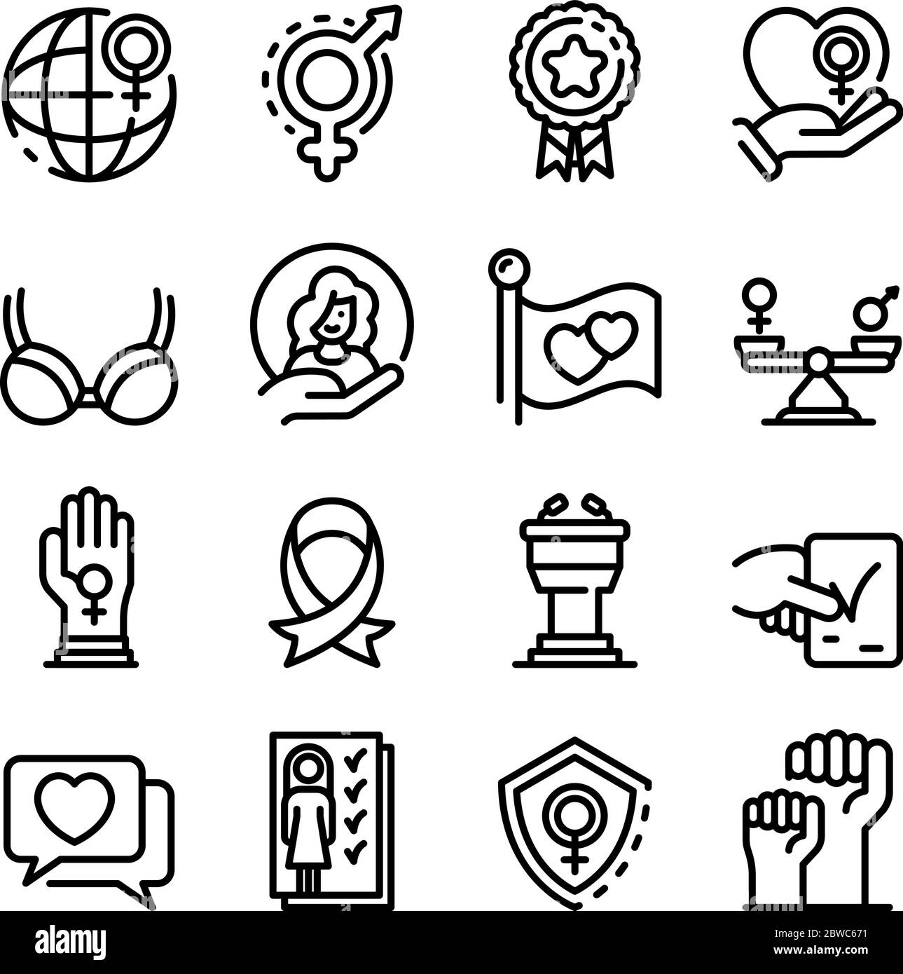 Motivation linear icons set Cut Out Stock Images & Pictures - Alamy