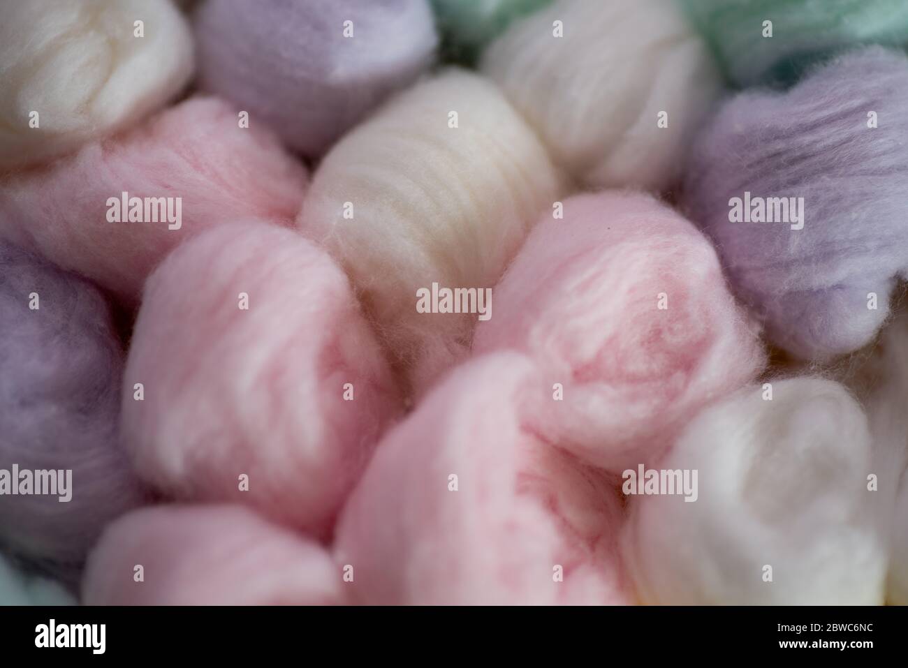 Macro shot of pastel colored cotton wool Stock Photo - Alamy