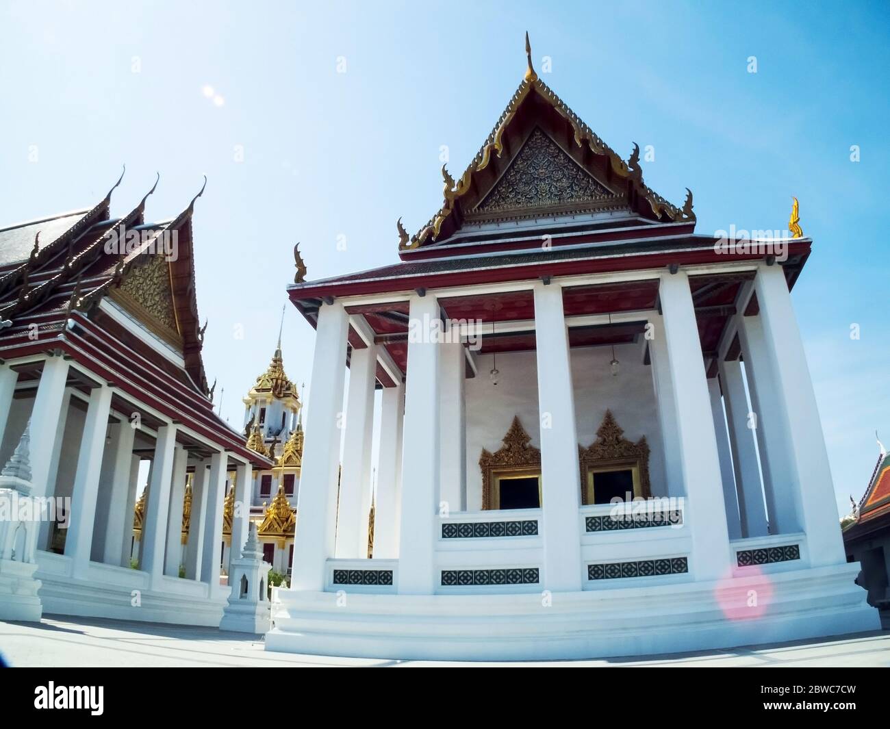 Loha Prasat Wat Ratchanatda temple in ฺBangkok Thailand Stock Photo - Alamy