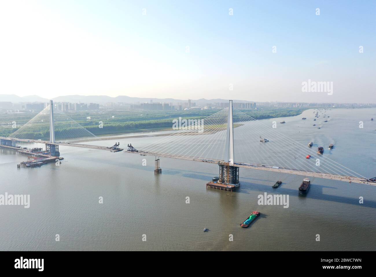 Three tower cable stayed bridge hi-res stock photography and images - Alamy