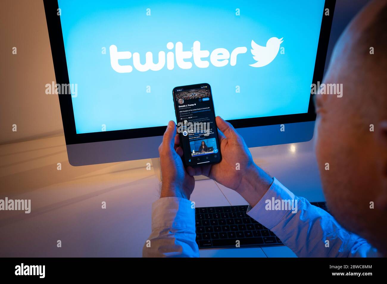 The Twitter feed of US president Donald Trump is seen in this ...