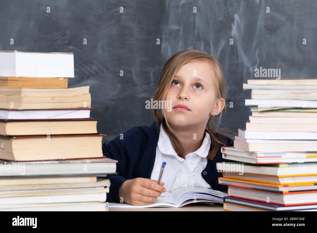 The student is looking for a good solution in her memory while studying ...