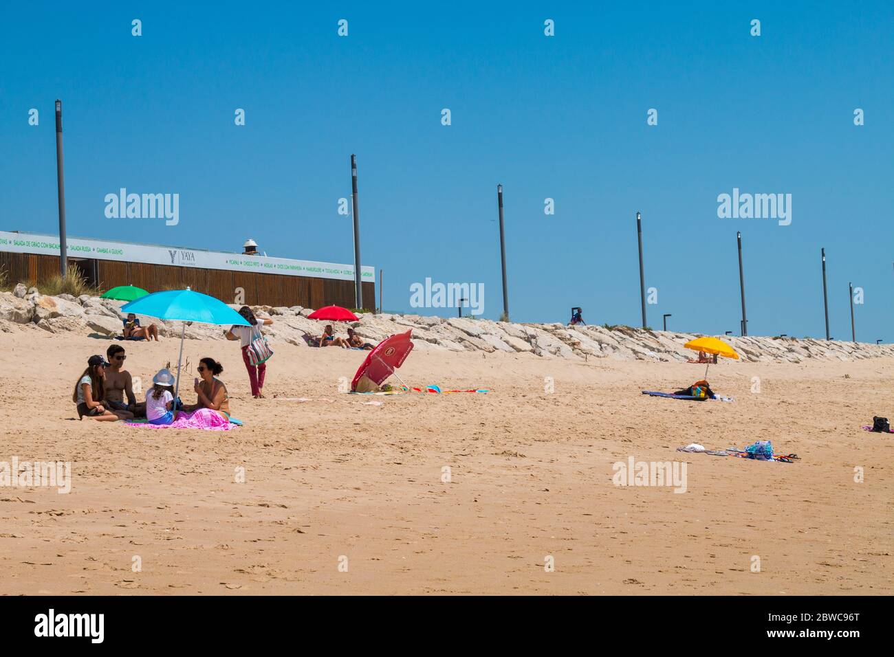 Costa de Caparica is the famous tourist destination, with the typical ...