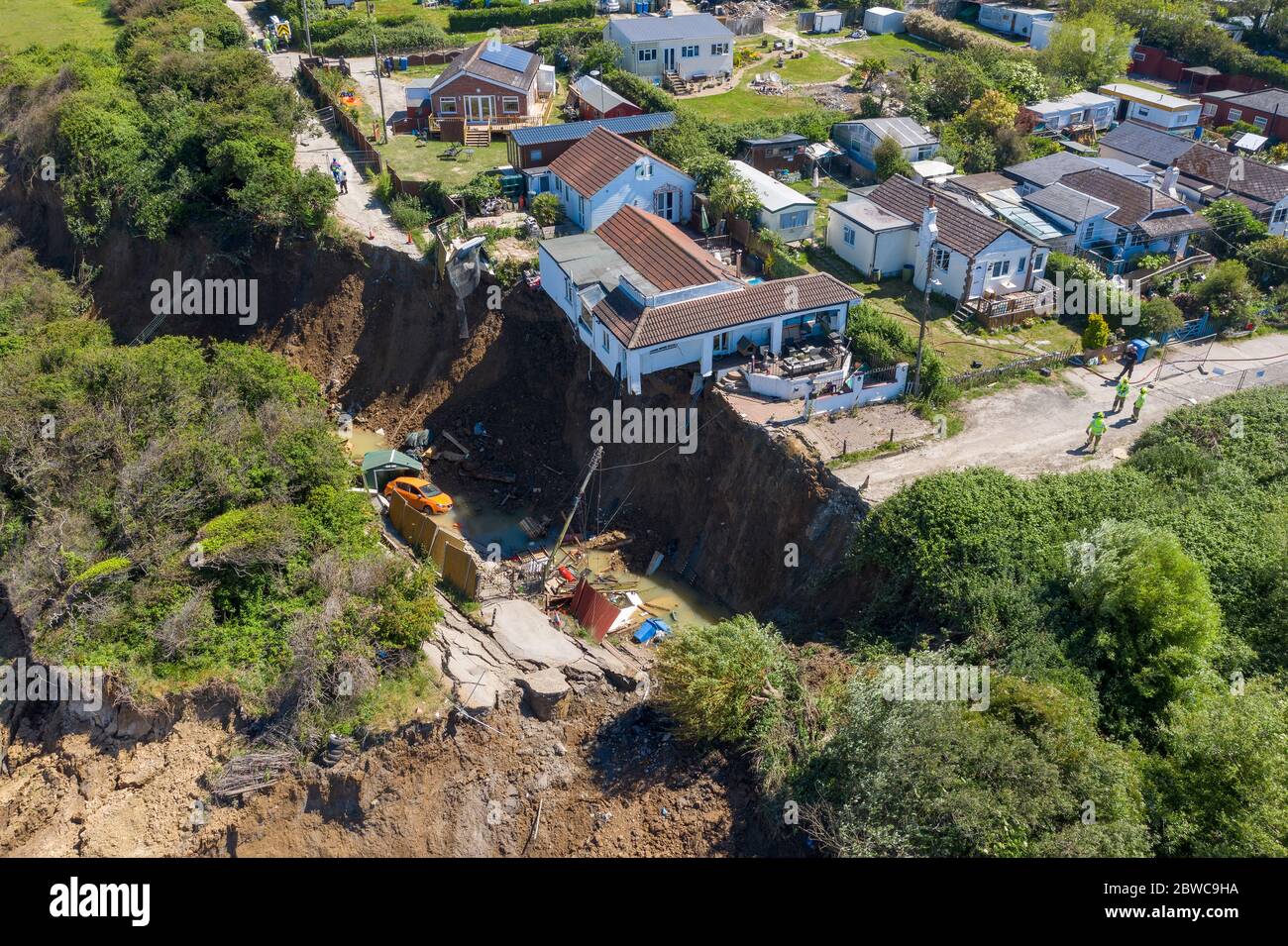 Eastchurch, Kent, UK. 31st May 2020. Drone photographs show the extent ...