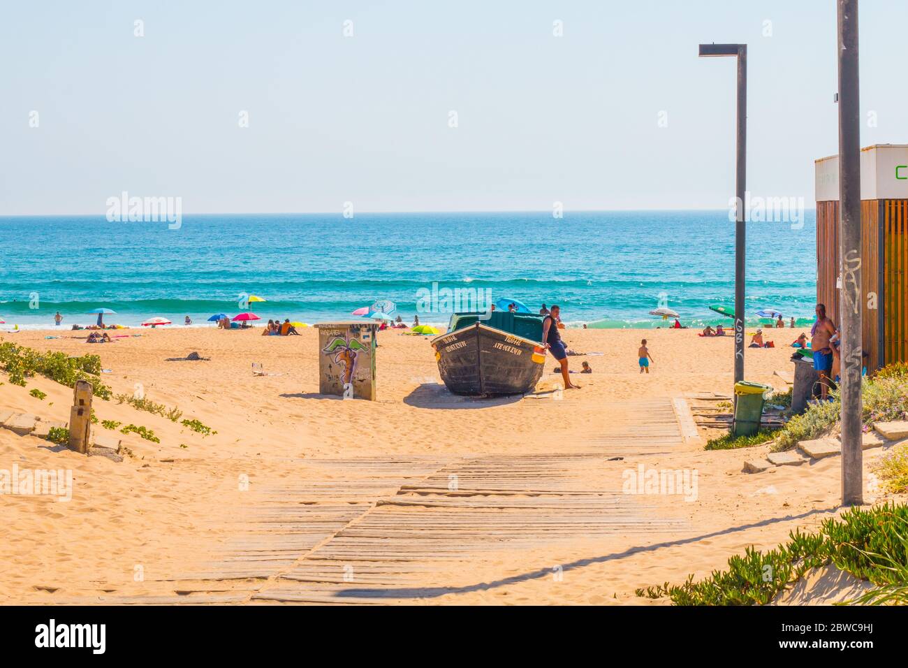 Costa de Caparica is the famous tourist destination, with the typical ...